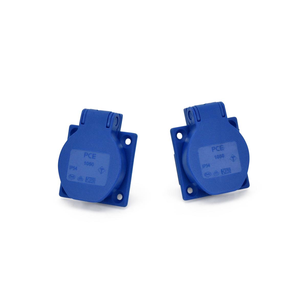 Schuko-Steckdose blau 10/16A 230V IP54 » Hebebühnen für die ...